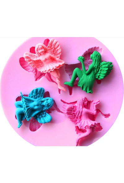 Pasta Mağaza 4 Lü Melekler Silikon,Mum, Kokulu Taş Kalıbı