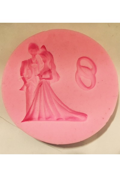 Pasta Mağaza Alyanslı Gelin Damat Silikon,Mum,Kokulu Taş Kalıbı