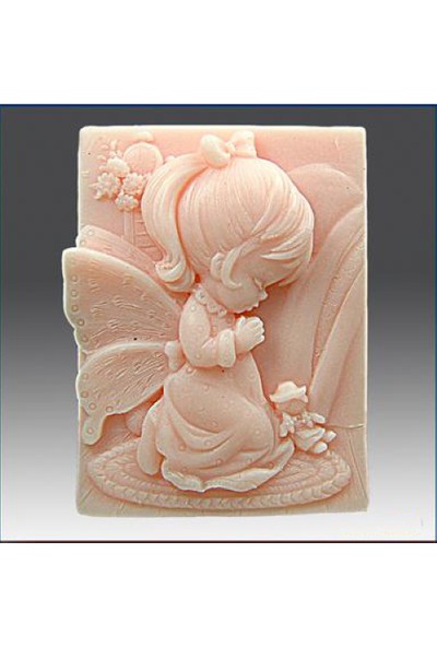 Pasta Mağaza Dua Eden Kız Bebek 1 Silikon,Mum,Kokulu Taş Kalıbı