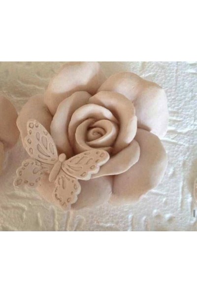 Pasta Mağaza Kelebekli Gül Silikon,Mum,Kokulu Taş Kalıbı