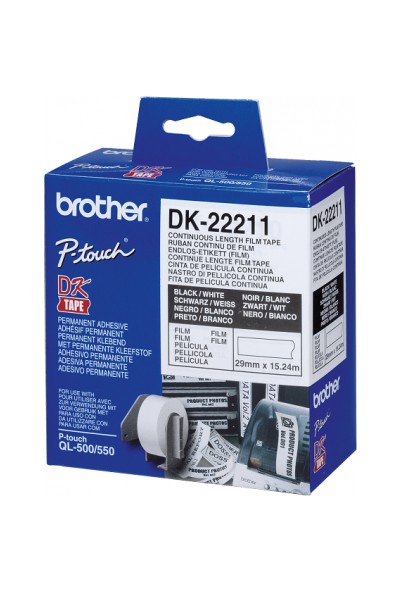 Brother P-Touch Sürekli Film Etiket 29Mm X 15.24M, Dk22211 Brother P-Touch Sürekli Film Etiket 29Mm X 15.24M, Dk22211