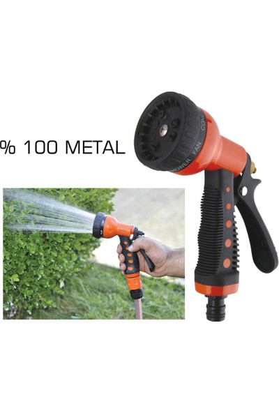 Homecare 7 Çeşit Su Atabilen Metal Gövde Otomatik Sulama Tabancası 150166 Homecare 7 Çeşit Su Atabilen Metal Gövde Otomatik Sulama Tabancası 150166