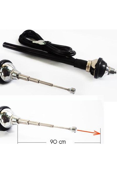 Modacar Gömme Tip Çamurluk Anteni Nikelaj Çubuk 021204