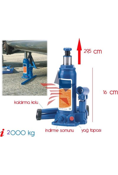 Modacar 2 Ton Kapasiteli Hidrolik Kriko Gizli Güç 840895 Modacar 2 Ton Kapasiteli Hidrolik Kriko Gizli Güç 840895