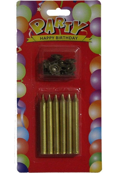 Pandoli Altın Sarısı Renginde Pasta Mumu 12 Li Pandoli Altın Sarısı Renginde Pasta Mumu 12 Li