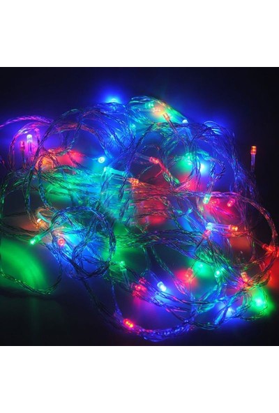 Pandoli Beyaz Kablolu 100 Ampüllü Led Işık Karışık Renk 10 Metre Pandoli Beyaz Kablolu 100 Ampüllü Led Işık Karışık Renk 10 Metre
