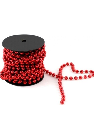 Pandoli İnce Zincir Boncuk 20 Metre Kırmızı