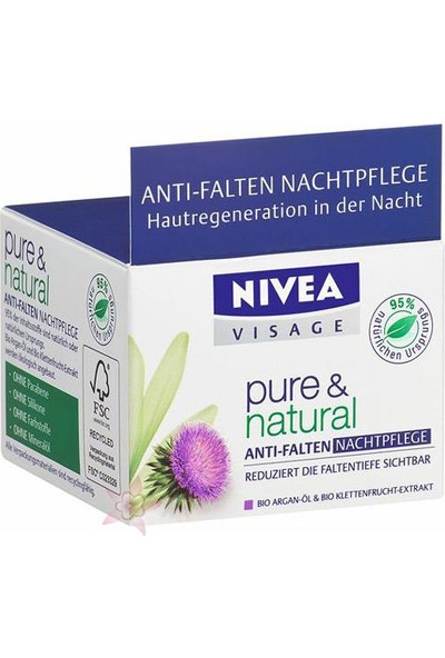 Nivea Vısage Pure&Natural Kırışık Karşıtı Gece Krem Nivea Vısage Pure&Natural Kırışık Karşıtı Gece Krem
