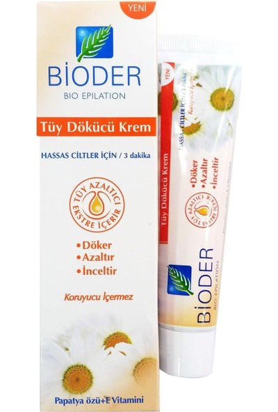 Bioder Bio Epilation Hassas Ciltlere Özel Tüy Dökücü Krem (Papatya Özü + E Vitamini) 40ml Bioder Bio Epilation Hassas Ciltlere Özel Tüy Dökücü Krem (Papatya Özü + E Vitamini) 40ml