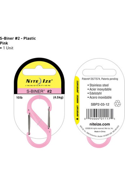 Nite-İze S-Biner Plastik Size 2 Pink Nite-İze S-Biner Plastik Size 2 Pink