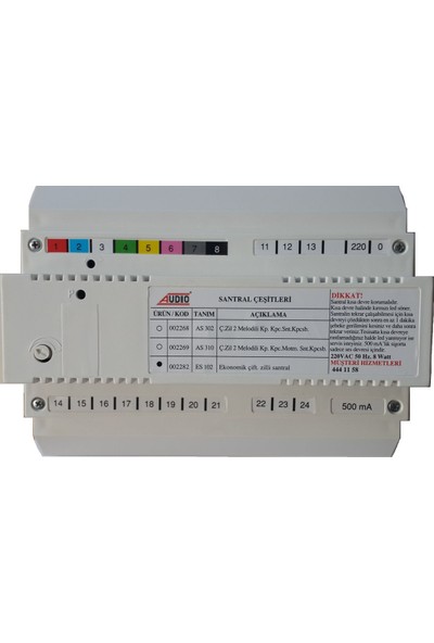 Audio Ekonomik Görüntüsüz Diafon Santralı Es 102