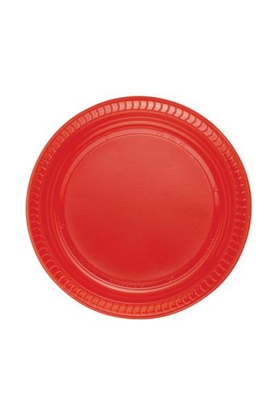 Kikajoy Plastik Tabak Kırmızı - 25 adet