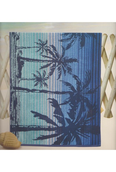 Özdilek Nice Plaj Havlusu Palm Beach Mavi