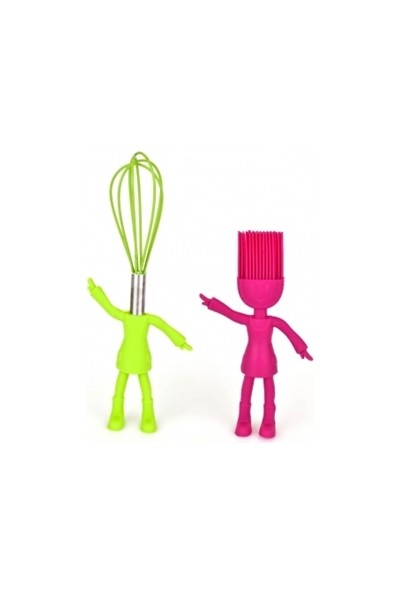 Bundera Adam Şeklinde Silikon Çırpıcı Ve Fırça