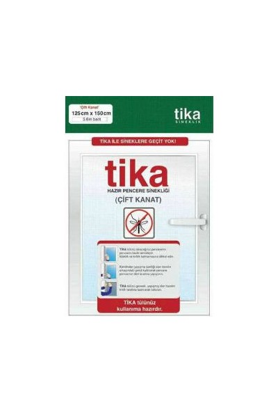 Tika Pencere Sineklik 5 Adet Çift Kanat 125 X 150 ( 5.6M Bant Dahil) Tika Pencere Sineklik 5 Adet Çift Kanat 125 X 150 ( 5.6M Bant Dahil)