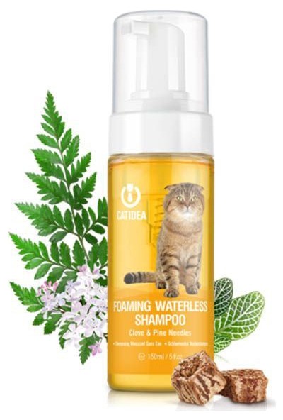 Catidea Karanfil Ve Çam Aromalı Susuz Köpüren Bitkisel Kedi Şampuanı 200 Ml