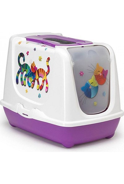 Moderna Trendy Friends Filtrelı Kapalı Kedı Tuvalet Kabı 50 Cm Mor Moderna Trendy Friends Filtrelı Kapalı Kedı Tuvalet Kabı 50 Cm Mor