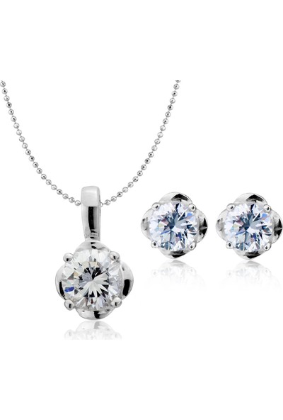 Carat Laboratories 2 Carat Kolye Küpe Set Cs20448