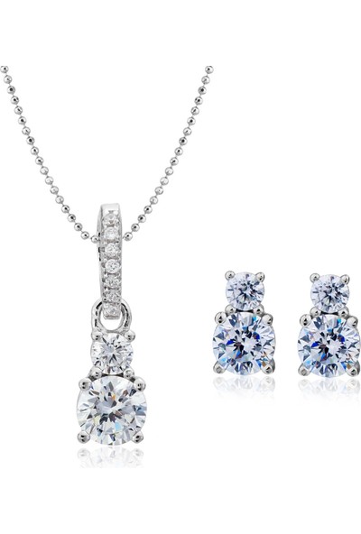 Carat Laboratories 2,53 Carat Kolye Küpe Set Cs20381