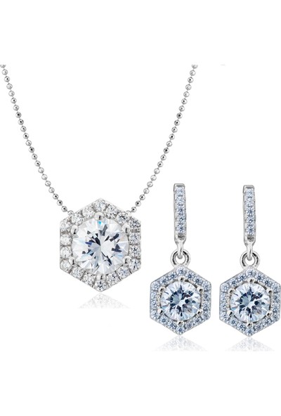 Carat Laboratories 2,64 Carat Kolye Küpe Set Cs20364