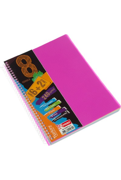 Mikro A4-240 Yp 6+2 Ayraçlı Okul Defteri