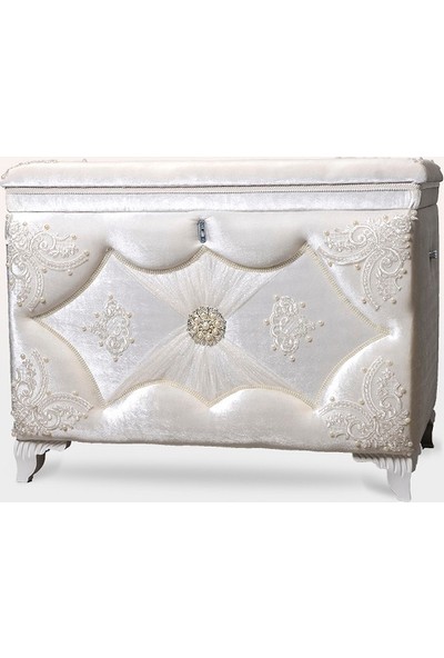 Beyaz Gelincik Tasarım Büyük Boy Çeyiz Sandığı 01 Beyaz Gelincik Tasarım Büyük Boy Çeyiz Sandığı 01