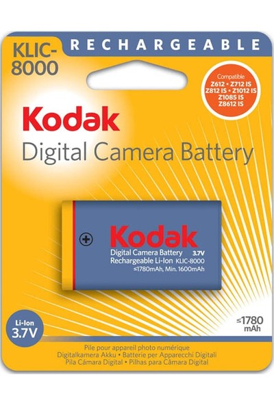 Kodak Klıc 8000 Lithium Pil Kodak Klıc 8000 Lithium Pil
