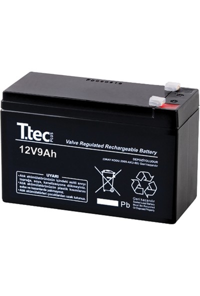 Ttec 12V 9 Ah Bakımsız Kuru Akü