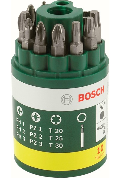 Bosch DIY 10 Parçalı Vidalama Ucu Seti Bosch DIY 10 Parçalı Vidalama Ucu Seti
