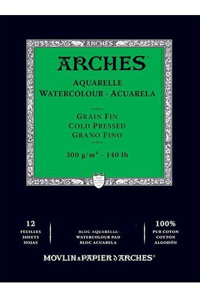 Arches Suluboya Blok Defter - Orta Doku - 300 gr 14,8 x 21 cm (A5) 12 Yp. Arches Suluboya Blok Defter - Orta Doku - 300 gr 14,8 x 21 cm (A5) 12 Yp.