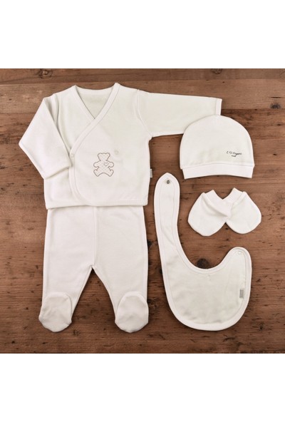 KitiKate Organik 5'li Zıbın Seti - Ekru