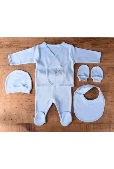 KitiKate Organik 5'li Zıbın Seti - Mavi