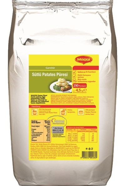 Maggi Sütlü Patates Püresi Toz Karışım 4,5 Kg