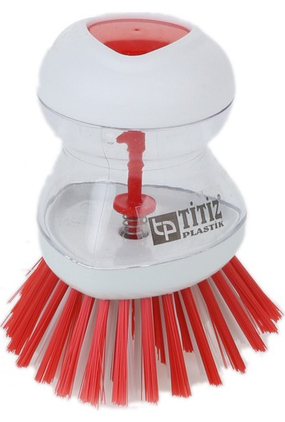 Efemark Deterjan Hazneli Kırmızı Bulaşık Fırçası