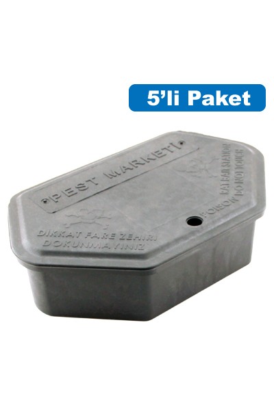 Pest Marketi Zehir Doldurulmuş Fare Yem İstasyonu (Orta Boy) 5'Li Paket