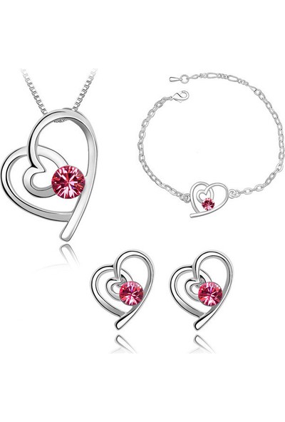 Myfavori Seti Romantik Takılar Kalp Kolye Ve Küpe Bileklik 3Lü Takı Setleri Myfavori Seti Romantik Takılar Kalp Kolye Ve Küpe Bileklik 3Lü Takı Setleri