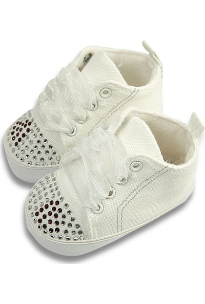 Freesure İsme Özel Kız Bebek Ayakkabı Model 2 Beyaz Freesure İsme Özel Kız Bebek Ayakkabı Model 2 Beyaz