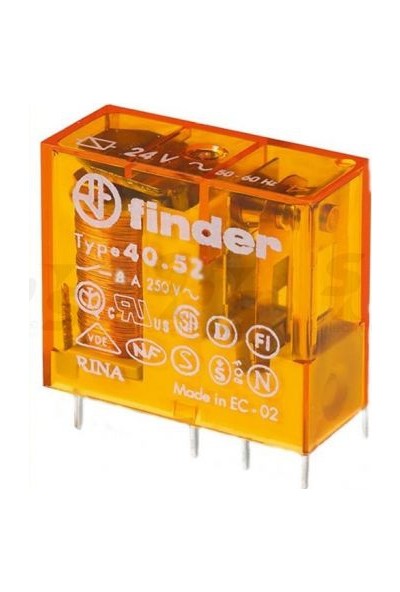 Finder İki Kontaklı Endüstriyel Röle 24 V. Ac Bobinli (40.52) Finder İki Kontaklı Endüstriyel Röle 24 V. Ac Bobinli (40.52)