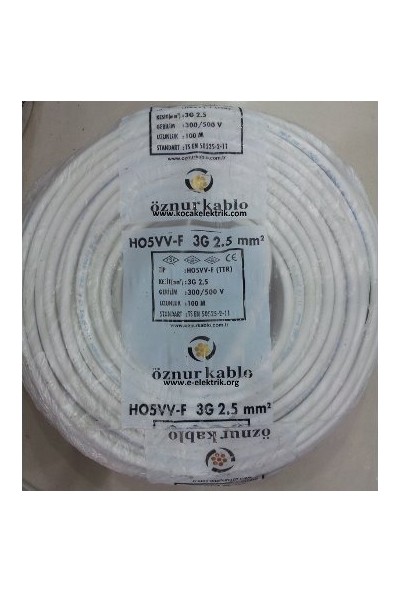Öznur 3X2,5 Ttr Kablo 100Mt Öznur 3X2,5 Ttr Kablo 100Mt