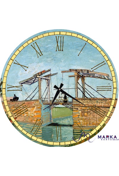 Markakanvas Arles Köprü Ahşap Duvar Saati Markakanvas Arles Köprü Ahşap Duvar Saati