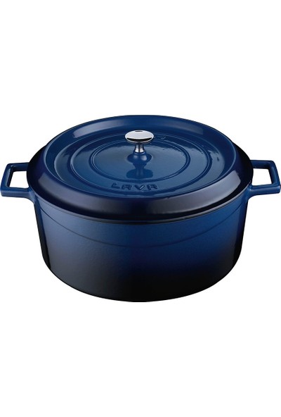 Lava Trendy Yuvarlak Döküm Demir Tencere Çap (Ø) 28 cm Mavi