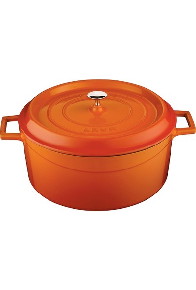 Lava Trendy Yuvarlak Döküm Demir Tencere Çap (Ø) 28 cm Turuncu Lava Trendy Yuvarlak Döküm Demir Tencere Çap (Ø) 28 cm Turuncu