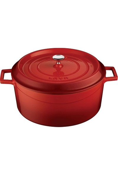 Lava Trendy Yuvarlak Döküm Demir Tencere Çap (Ø) 28 cm Kırmızı Lava Trendy Yuvarlak Döküm Demir Tencere Çap (Ø) 28 cm Kırmızı