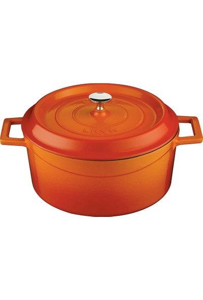 Lava Trendy Yuvarlak Döküm Demir Tencere Çap (Ø) 24 cm Turuncu Lava Trendy Yuvarlak Döküm Demir Tencere Çap (Ø) 24 cm Turuncu