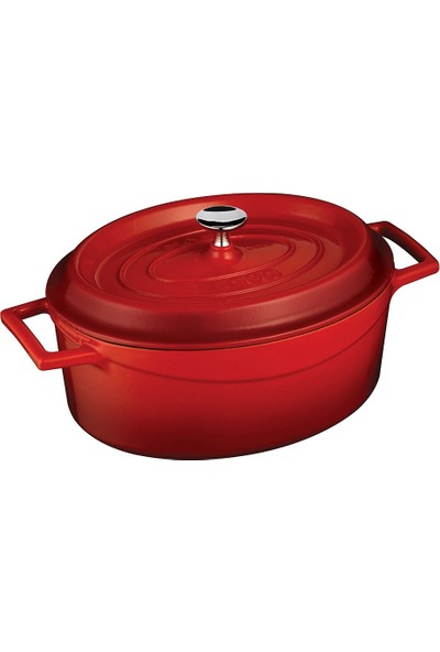Lava Trendy Oval Döküm Demir Tencere 21x25 cm Kırmızı Lava Trendy Oval Döküm Demir Tencere 21x25 cm Kırmızı
