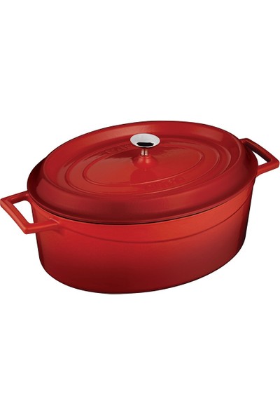 Lava Trendy Oval Döküm Demir Tencere 23x29 cm Kırmızı Lava Trendy Oval Döküm Demir Tencere 23x29 cm Kırmızı