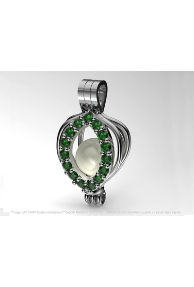İstiridye İnci İnci Tanem Zümrüt Kolye Set (Aa Akoya) İstiridye İnci İnci Tanem Zümrüt Kolye Set (Aa Akoya)