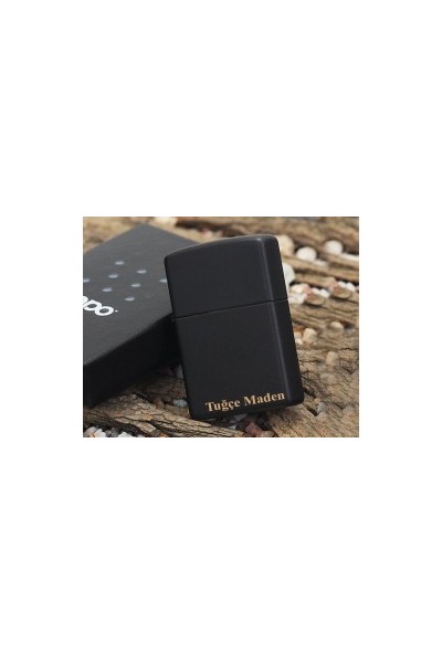 Kişiye Özel Çakmak İsim Yazılabillir Siyah Zippo