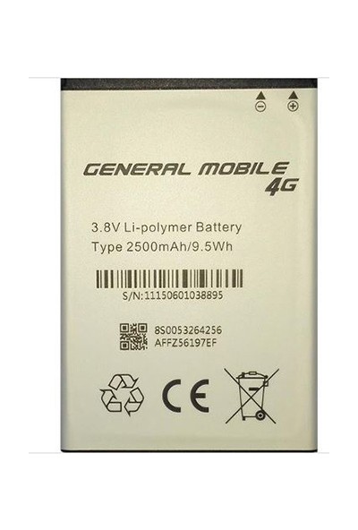 General Mobile Discovery 4G 2500 mAh Batarya Pil General Mobile Discovery 4G 2500 mAh Batarya Pil