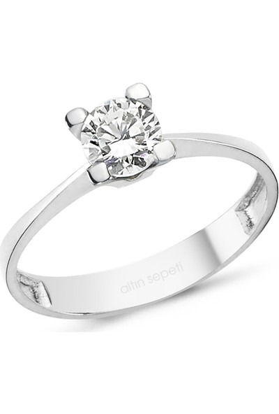 AltınSepeti Beyaz Altın Tektaş Yüzük AS8Y88R3 16